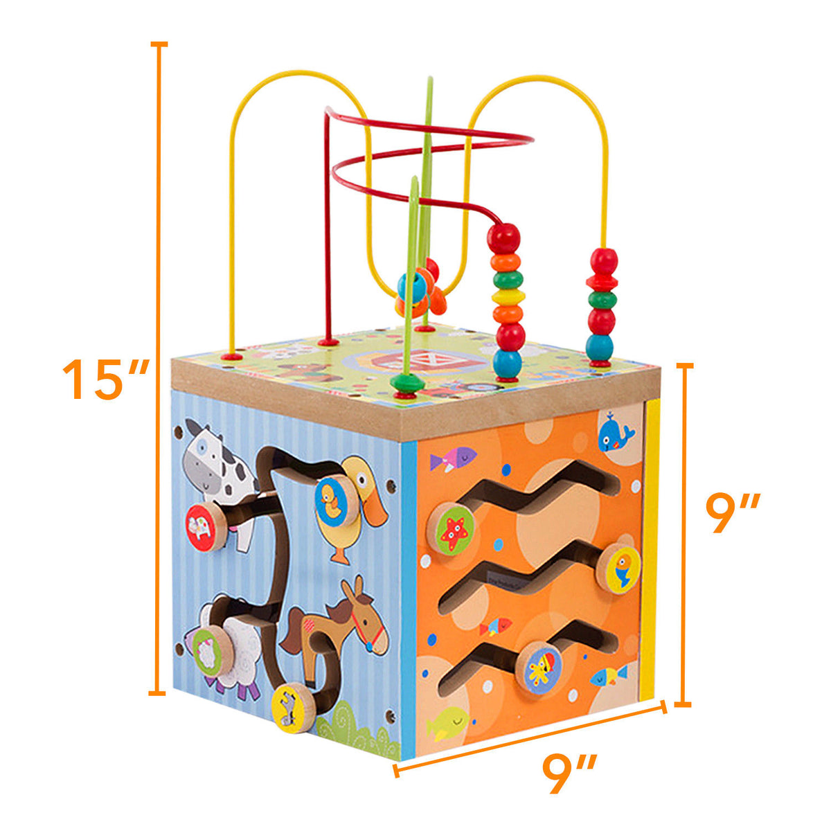 Wooden Multi Function 5 in 1 Kids Learning Game Center Wood Baby Activ ...